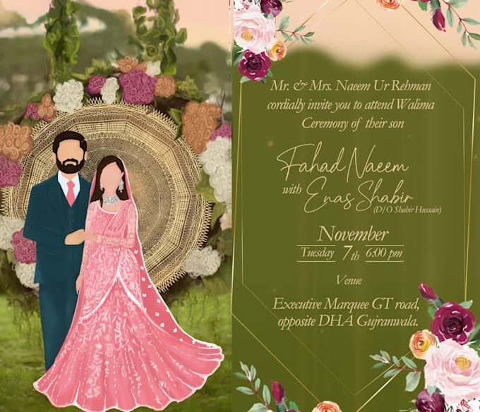 Create beautiful animated wedding invites by Aisha792 | Fiverr