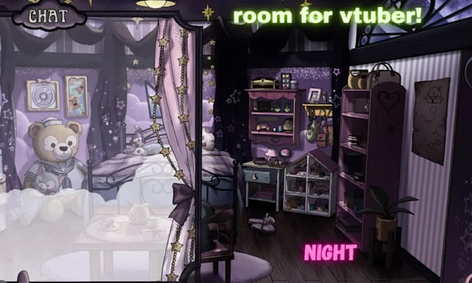 Create unique room for vtuber game background vtuber environment twitch overlay by Eddie_graphix ...