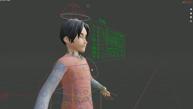 Complex face rig3d in blender for ue, unity, 3d character rigging ...