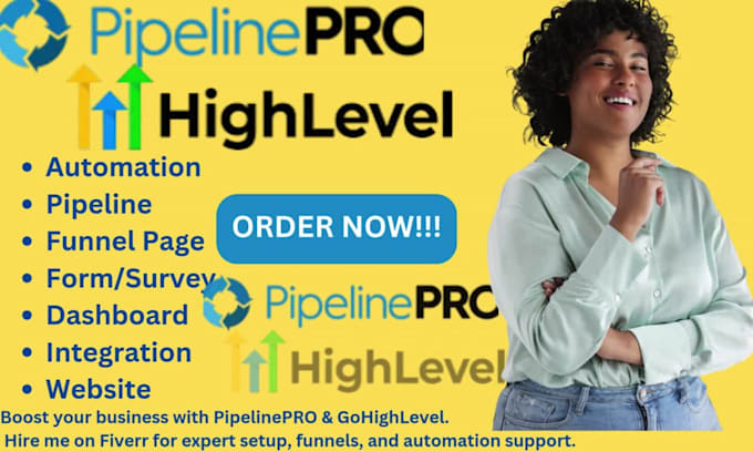 Set up funnel pages with automation using pipelinepro and gohighlevel crm by Allison_andrew | Fiverr