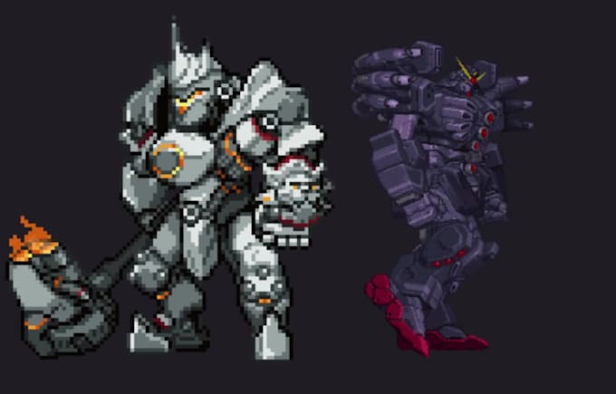 Crea personaggi pixel art 2d, sprite, tileset, animazioni a 8 bit e icone