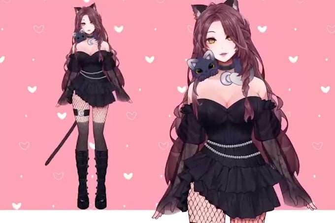 Live 2d vtuber model vtuber character model 2d vtuber rigging avatar live2d by Kevin_burris | Fiverr