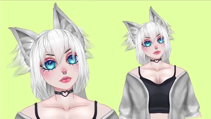 Design and rig anime art live2d vtuber model for streaming animaze ...