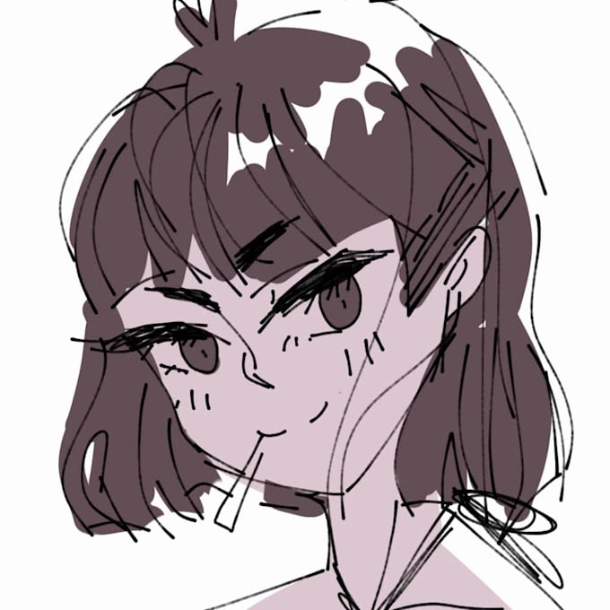 Draw simple coloured anime portraits with animated process by Cardenus ...