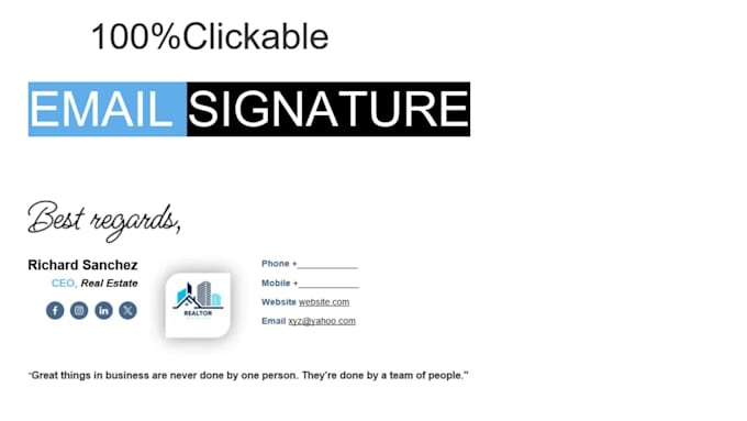 Design static animated business email signature for outlook or gmail by ...