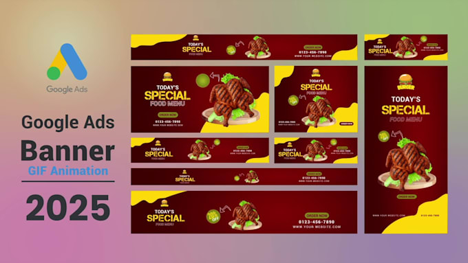 Create an html google display gif ads banner animation by ...