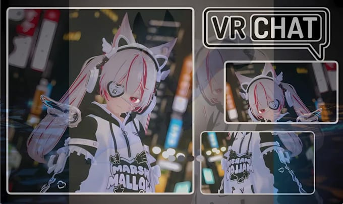 Live2d, 3d vrchat character with extra expressions sfm model avatar lip ...