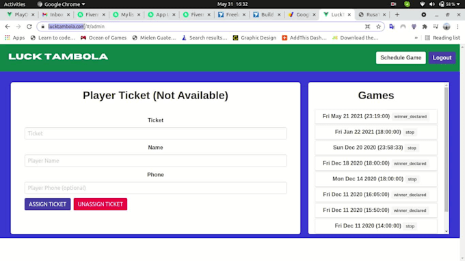 Build a tambola and housie website with auto ticket generation by ...