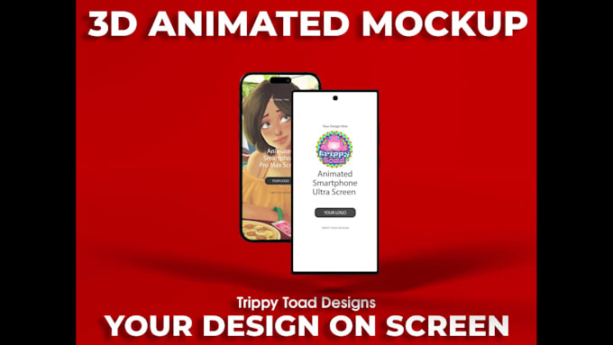 Do a 3d animated iphone 14 samsung s22 smartphone mockup with your ...