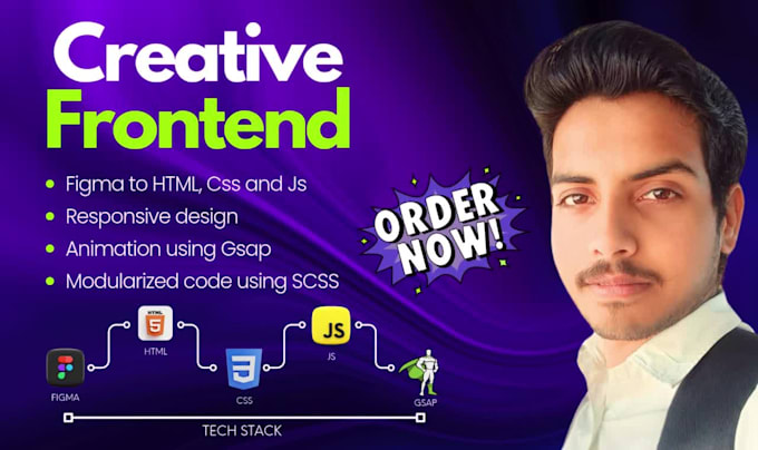 Convert Figma To Creative Frontend Using Html Css Js Gsap By Designerht Fiverr