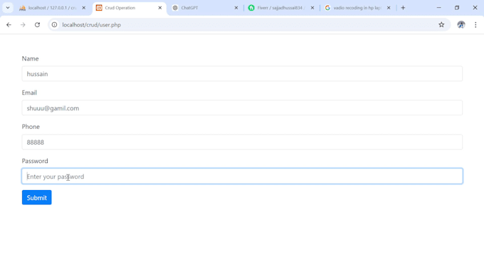 Develop a crud application using bootstrap, php,mysql by Sajjadhussai834 | Fiverr