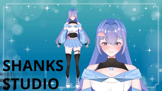 Draw and rig custom anime live2d avatar pngtuber model vtuber character ...