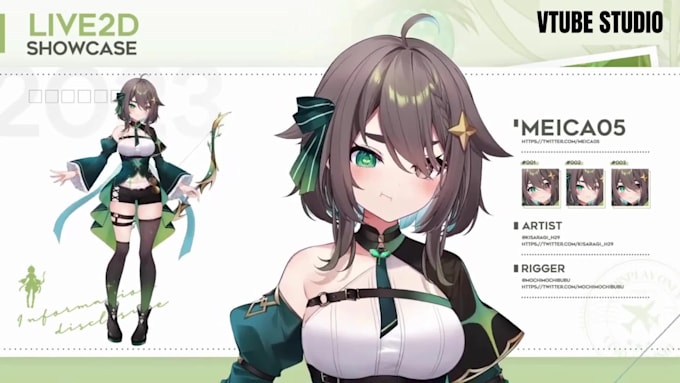 Draw 2d character for vtuber and rigging using live2d for vtube studio by Temmartsit | Fiverr