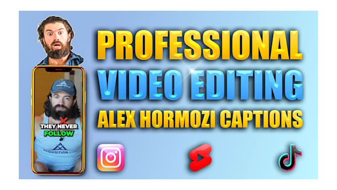 Edit tiktok, instagram reels shorts video editing with alex hormozi captions by Aouncaptions ...