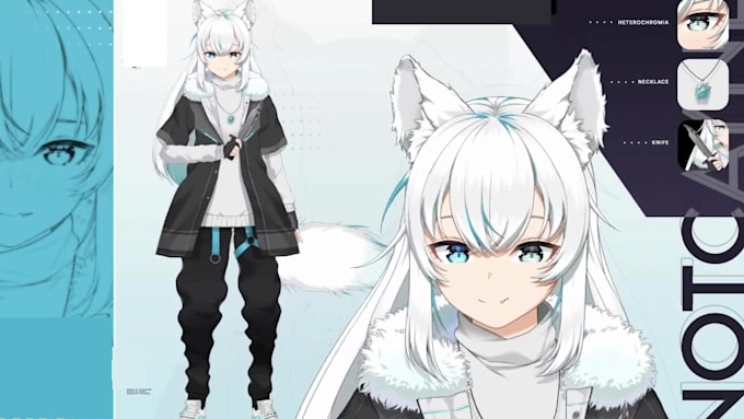 Draw and rig live2d vtuber model, 2d vtuber rigging, live2d art, vtuber ...