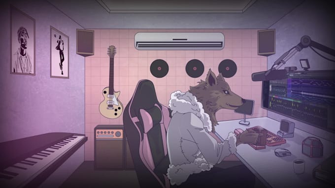 Make unique lofi, lofi animation, animated gif, lofi loop, loop animation