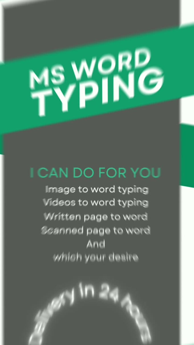 Do ms word typing for you by Asiaramzan846 | Fiverr