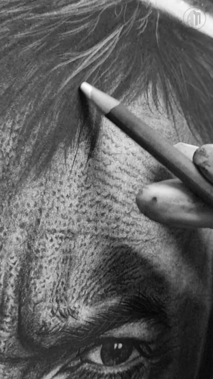 Draw a realistic pencil artwork from your reference by Ajaymujalda | Fiverr