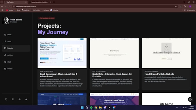 Build a full dynamic professional portfolio website with custom ...