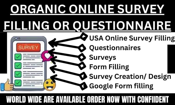 Create and fill online survey questionnaire using google forms surveymonkey by Olamilekan_97 ...
