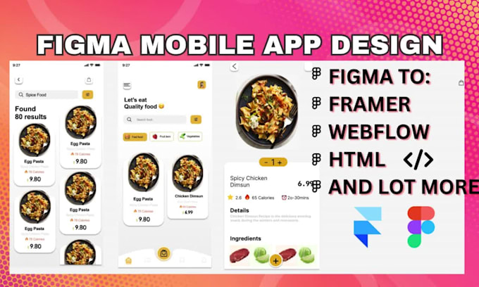 Design figma to framer, figma mobile app design, app mockup, app ui ux design by Gp_tech | Fiverr
