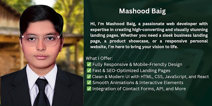 Build custom website, landing page, front end website by Mashood_baig | Fiverr