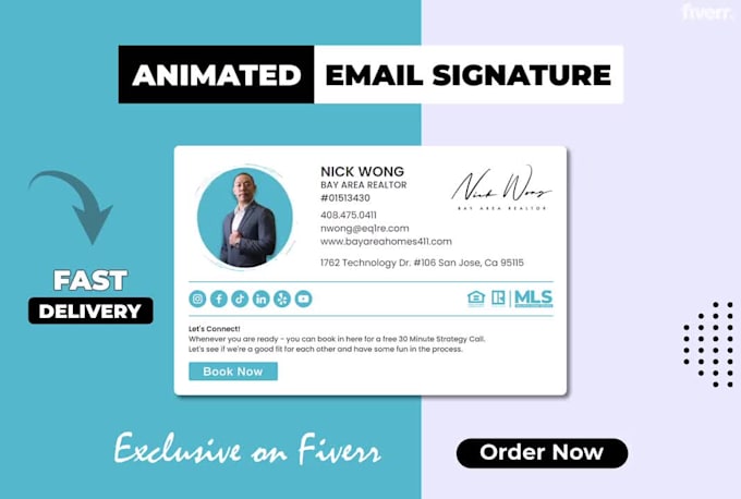 Make animated html email signature, clickable html email signature by Creative_hub_01 | Fiverr