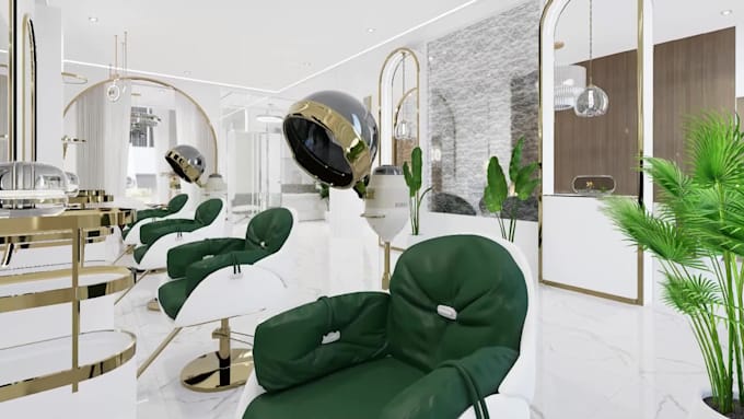 Design beauty saloon, parlor, spa room and 3d render by Morpharchitects ...