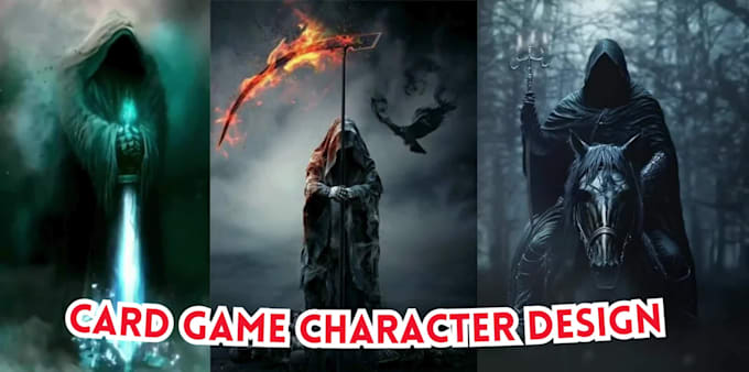 Draw custom fantasy 2d tcg character for tcg card design anime playmats ...