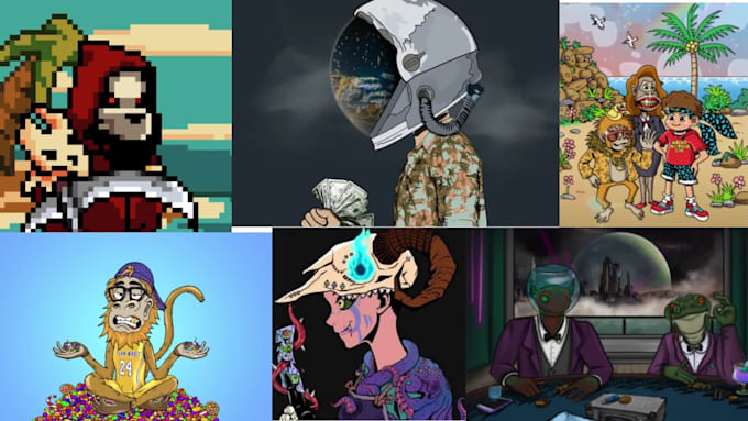 Design unique 2d nft art collection, azuki nft art, pixel nft, doodle ...