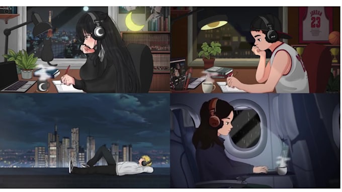 Do lofi animation, animated gif, lofi loop animation, music clips lofi ...
