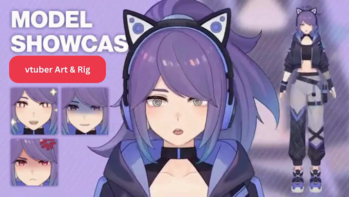 Design and rig quality 2d vtuber model, live2d model, 2d vtuber by Muhkay696 | Fiverr