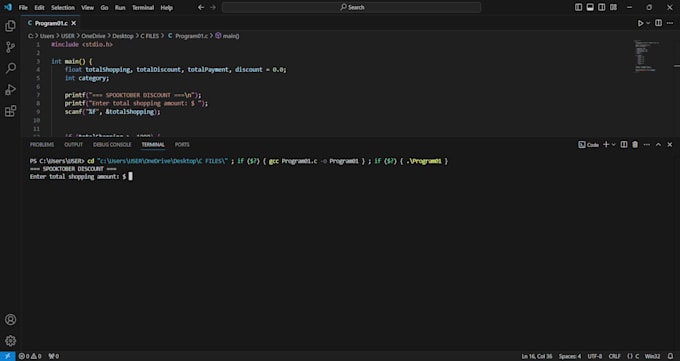 Make a program using c language by Ilham_hadaya | Fiverr