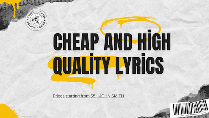 All kinds of high quality and cheap lyrics by Reizonn0 | Fiverr
