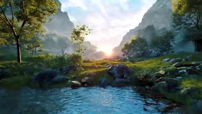 Create game environment, game art, terrain level design in unreal ...