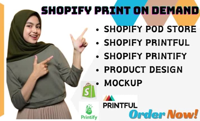 Set up printful printify pod print on demand shopify store by Marufdami | Fiverr