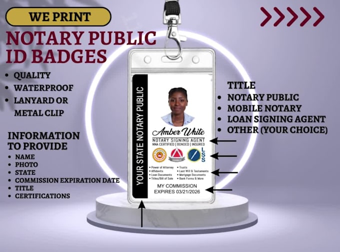 Customize, print, and ship your notary public id badge by ...