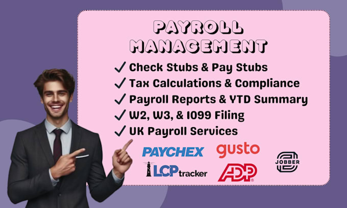 Do certified payroll processing with lcptracker, adp, gusto, paychex ...