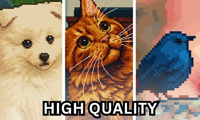 Turn your pet photo into custom pixel art by Bladejoker | Fiverr