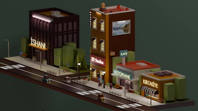 Create 3d isometric animation 3d isometric location 3d isometric map ...
