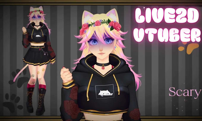 Design an rig 2d anime vtuber model live2d rigging vrchat vroid ...