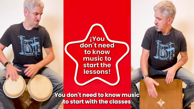 Teach you to play percussion, congas, bongó, cajón, djembé by ...