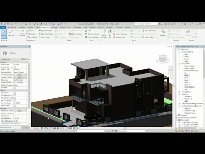 Do bim architectural 3d modelling and produce 2d drawings using autodesk revit by Snehasahni ...