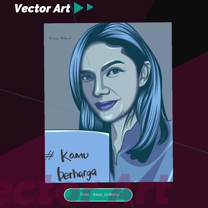 Draw your photo into style cartoon vector portrait by Asep_bollang | Fiverr