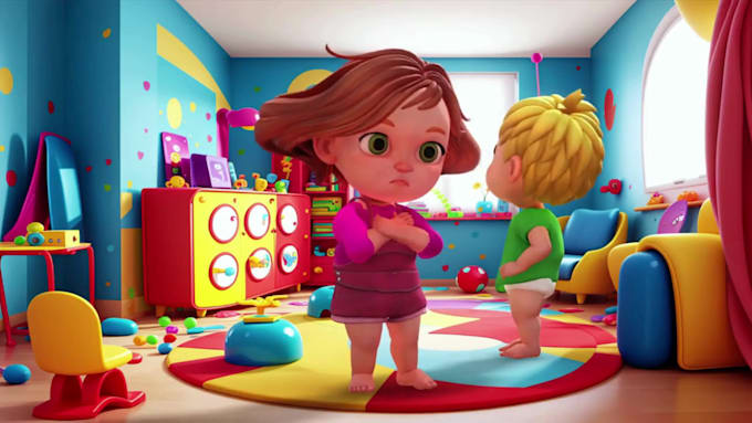 Create 3d pixar style cartoon 3d character with rigging, animation and ...