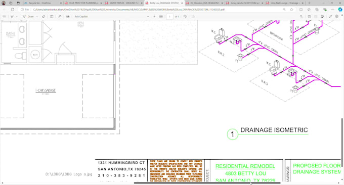 Do plumbing drawing for the city permit approval by Adnanplumbing | Fiverr
