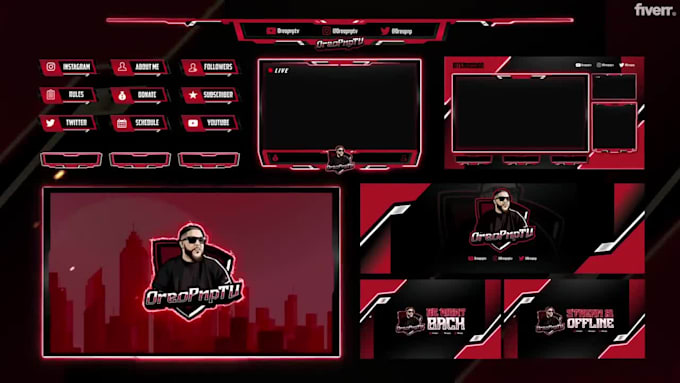 Design twitch overlay pack for streamers by Brandxpk | Fiverr