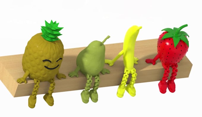 Fruit friend stl set , 4 articulated printable characters by ...