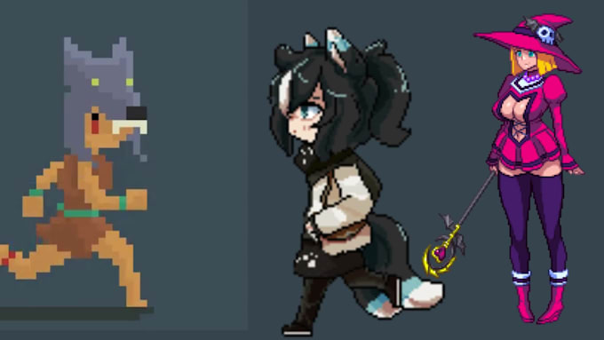 Do 2d game character pixel sprite sheet animation rpg maker for pixel nsfw game by Mel2dartist ...