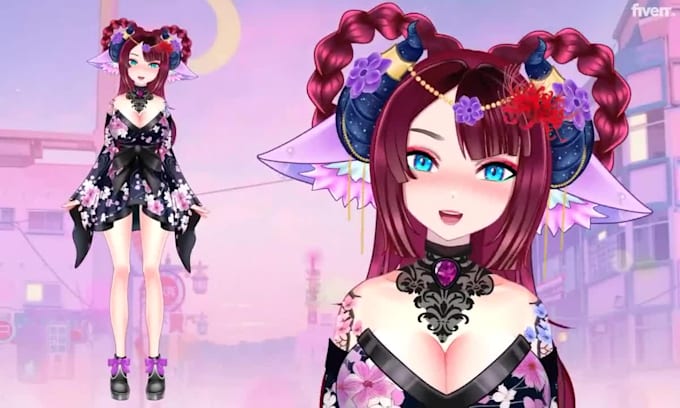 Design and rig live2d vtuber model, 2d vtuber model, live2d rigg, vtuber model by Dhagrofh | Fiverr